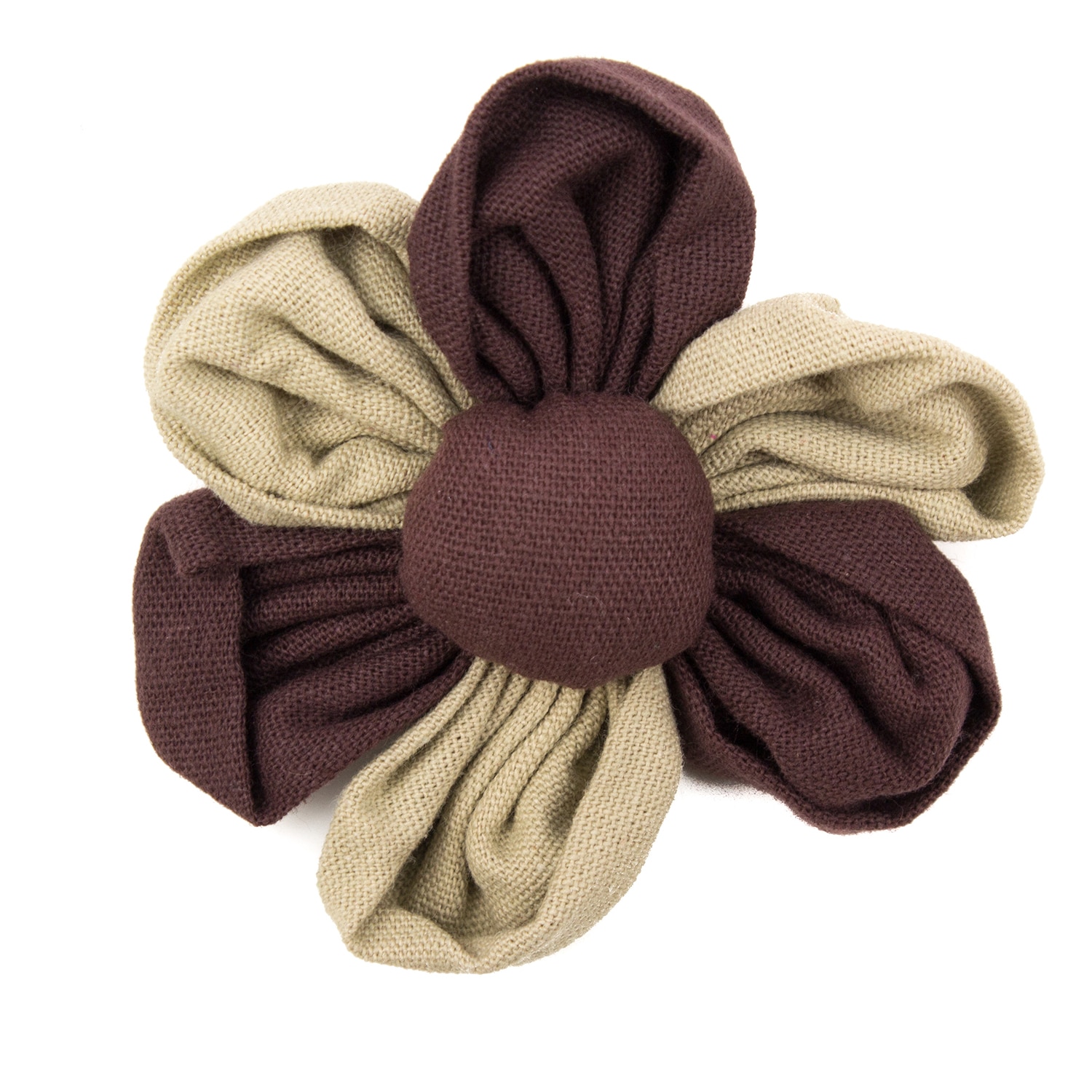 Brosa dama handmade floare, 10x10 cm, maro - eMAG.ro