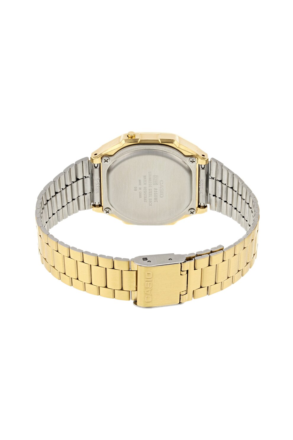 Casio, Ceas digital unisex cu bratara din otel inoxidabil, Auriu - eMAG.ro