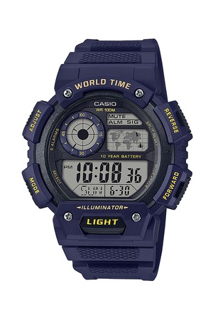 Casio, Digitális karóra gyantaszíjjal, Kék - eMAG.hu