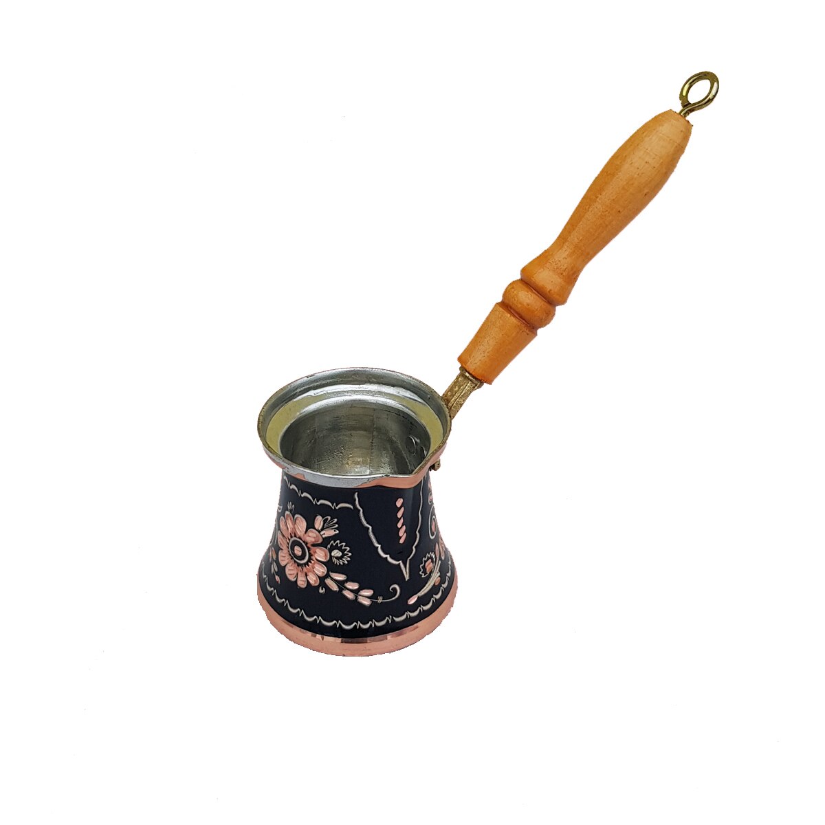 Ibric turcesc din cupru, EHA, cu flori pictate manual, 350ml ...