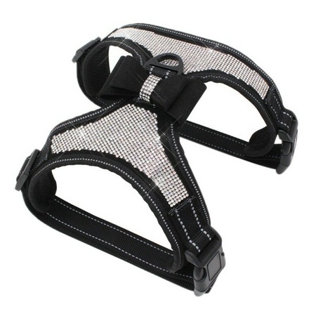 Zgarda ham tip bijuterie cu pietricele si fundita, pentru caini mici ...