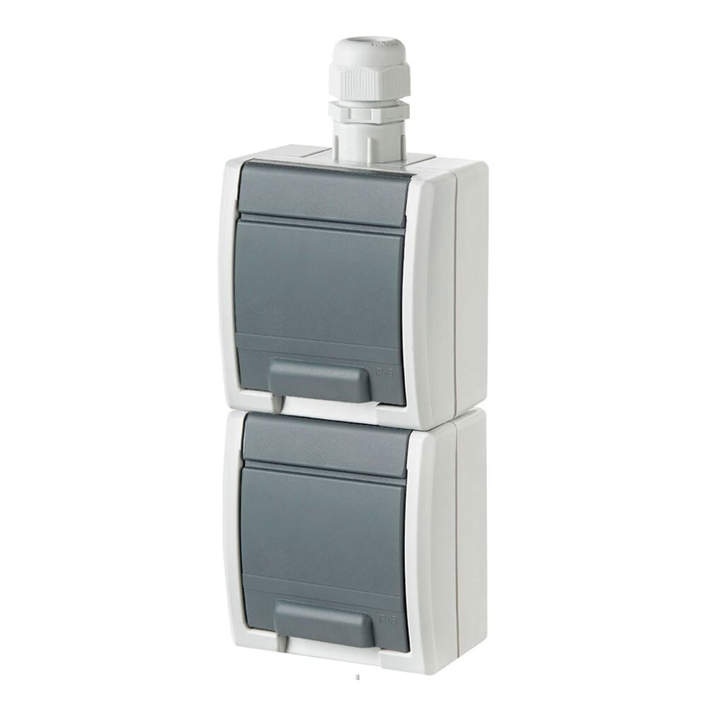 Priza dubla cu capac interior/exterior Elektroplast Aquant, peste ...