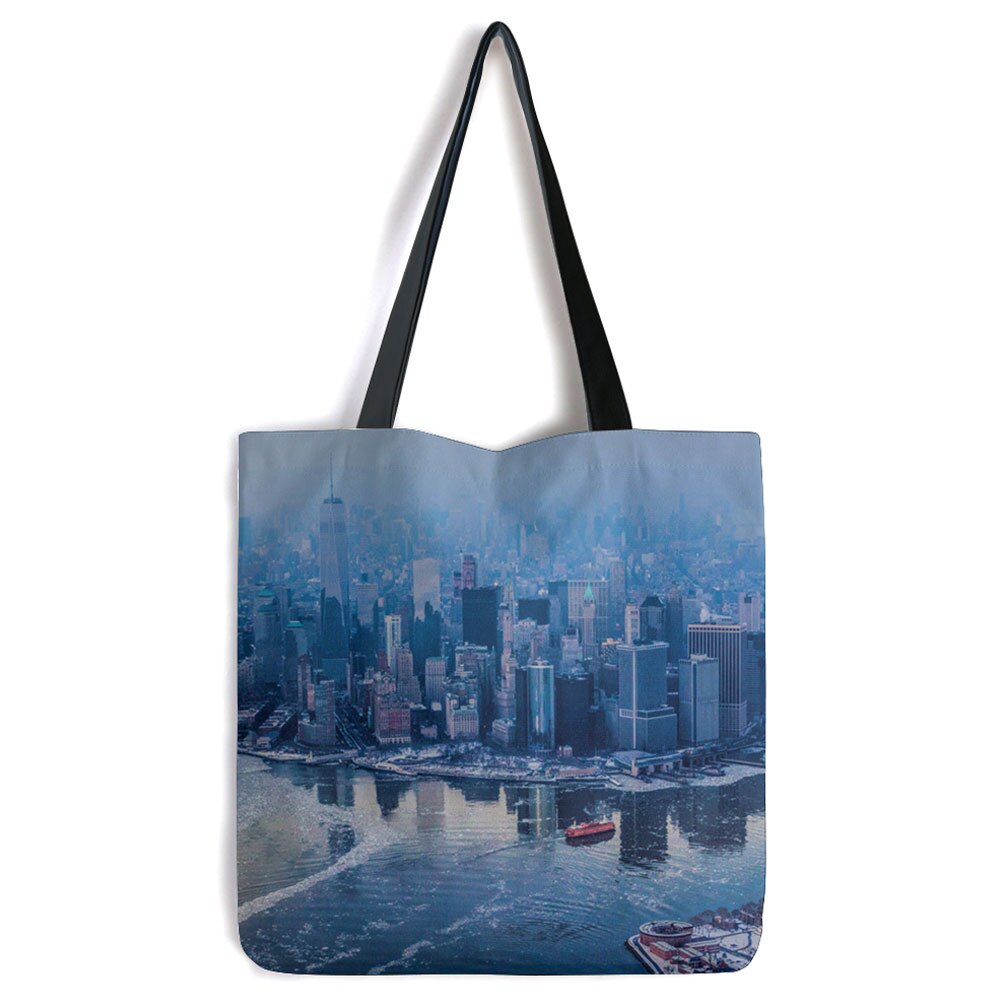 Geanta Tote Bag Heartwork, Manhattan New York City, Model Multicolor ...