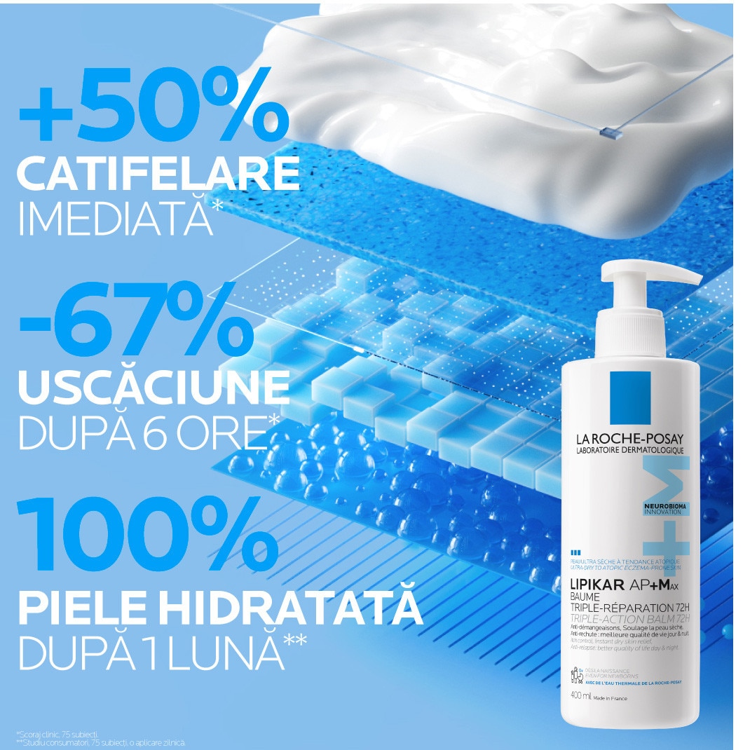 Balsam reparator Lipikar Baume AP+MAX La Roche-Posay triplu reparator ...
