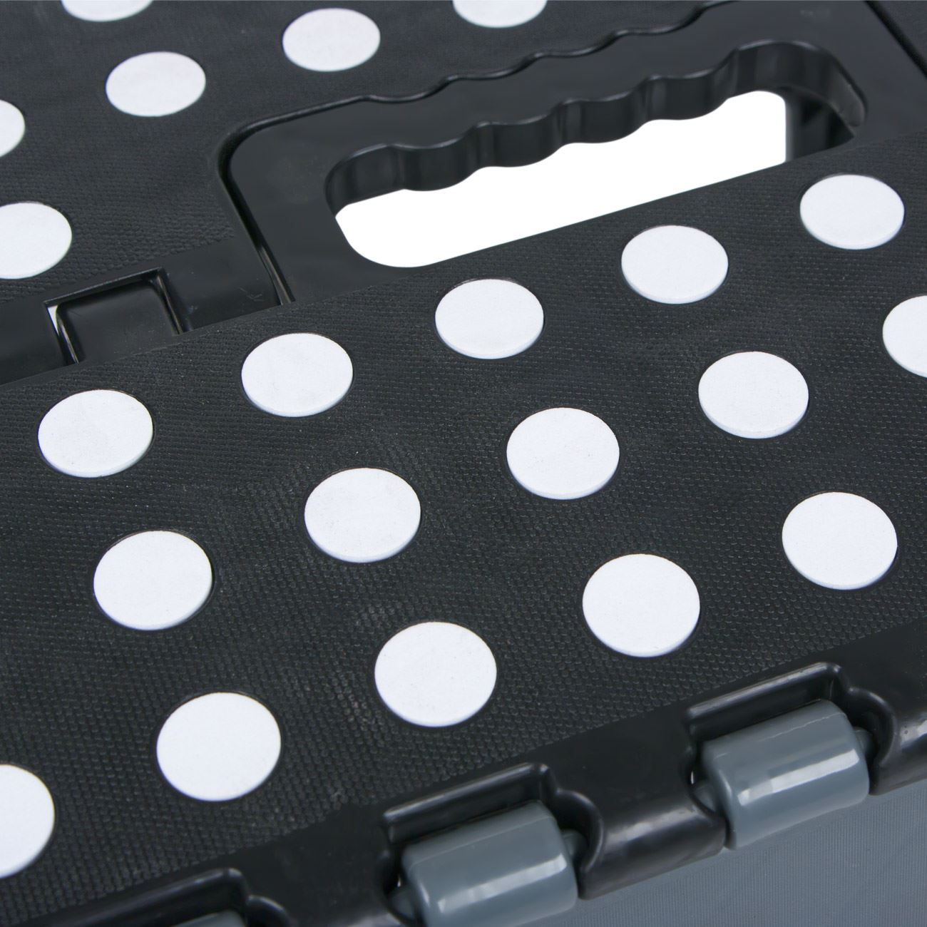 Scaun de plastic pliabil gri cu negru, DecorCasa, 29 x 22 x 32 cm - eMAG.ro