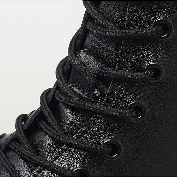 Bocanci piele naturala cu platforma Helter, ShoeFever, Negru, 34 EU ...