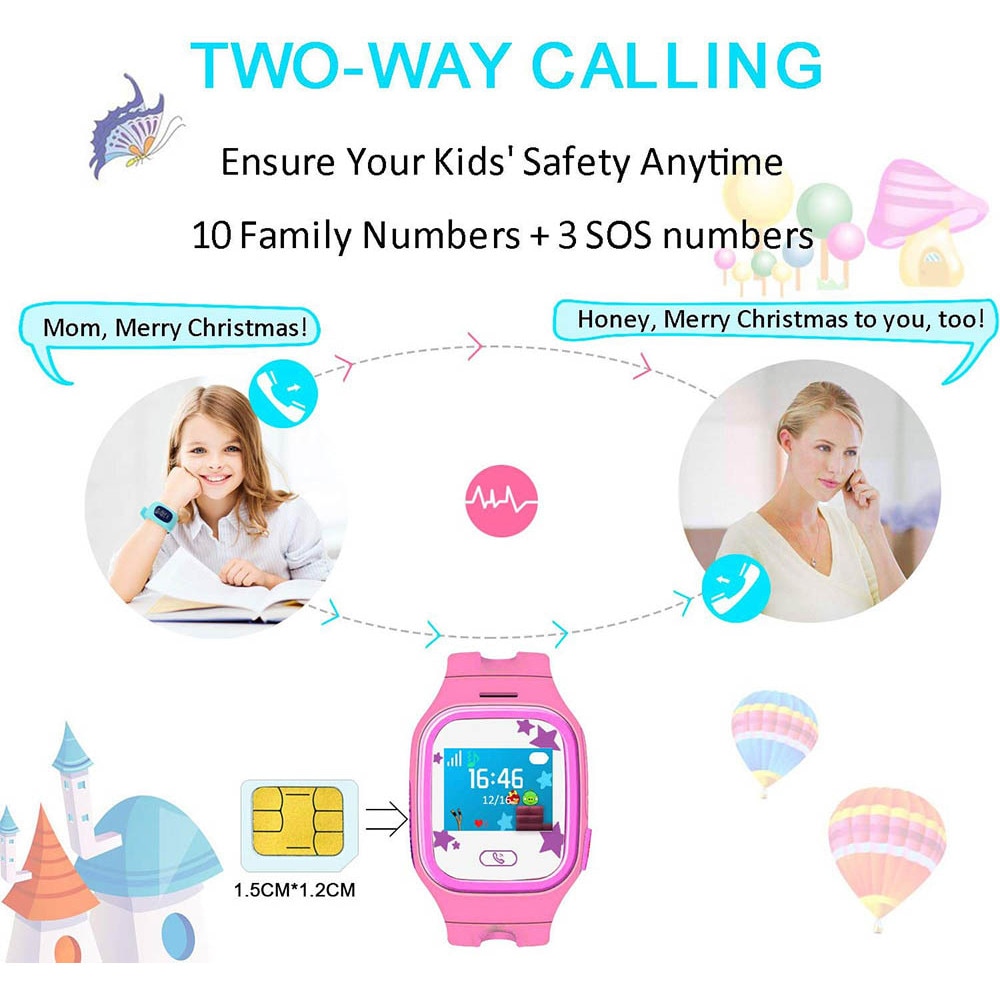 Ceas smartwatch copii GPS TechONE™ TD01, telefon, wifi, buton SOS ...