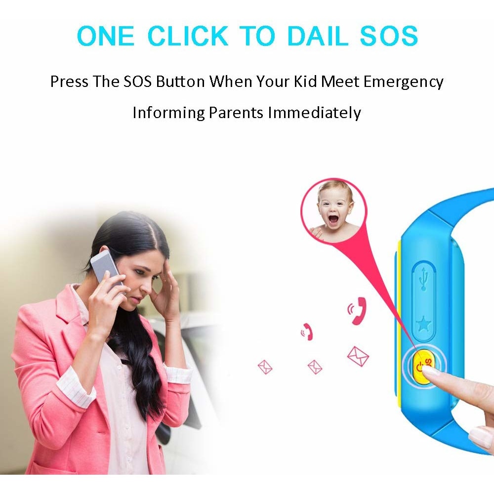 Ceas smartwatch copii GPS TechONE™ TD01, telefon, wifi, buton SOS ...