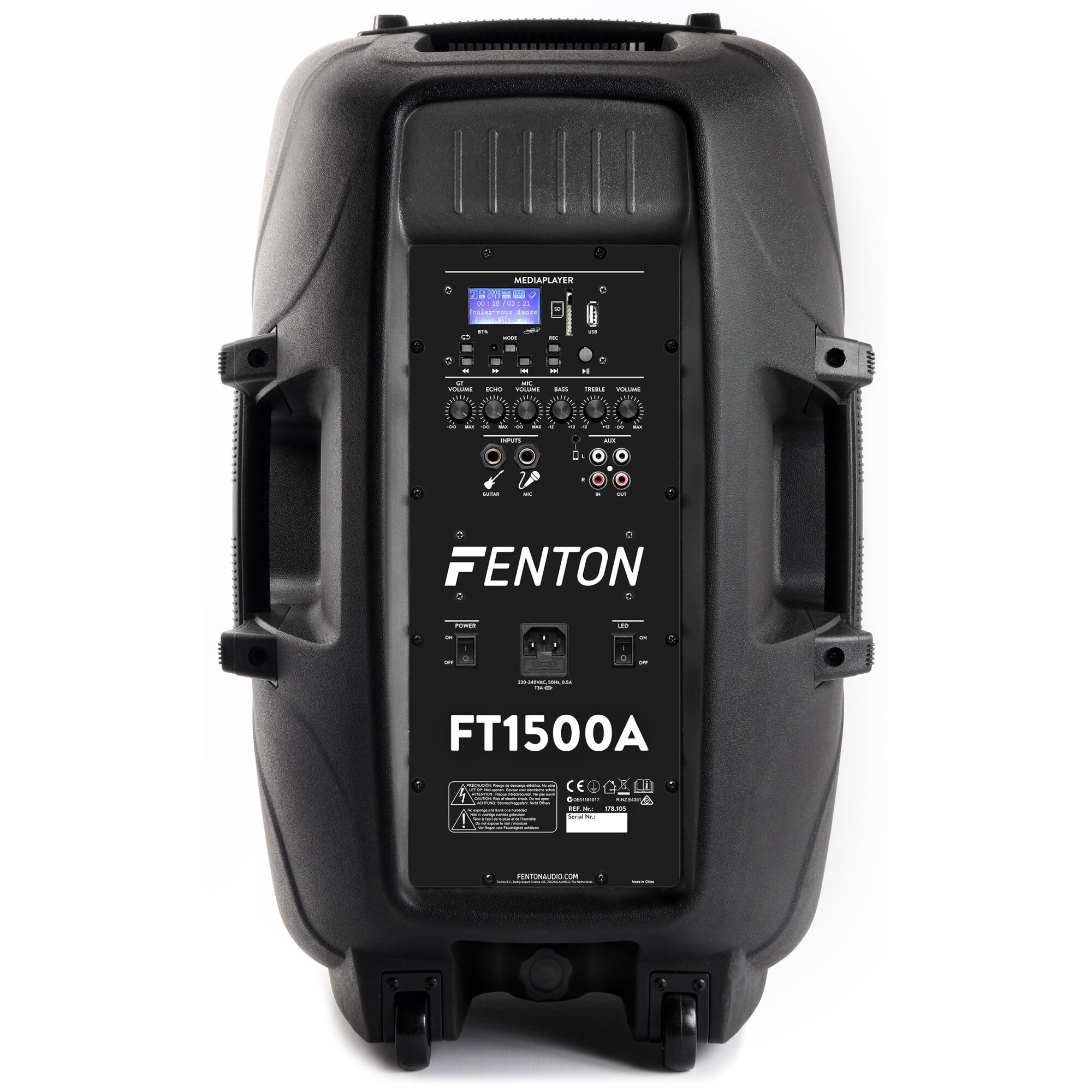 Boxa activa 15" 150W RMS USB/Bluetooth Fenton FT1500A - eMAG.ro