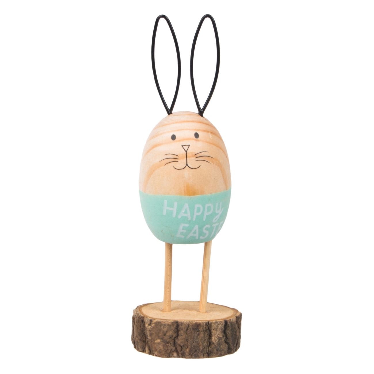Честит Великден дървено яйце във формата на великденски заек, DecorCasa ...
