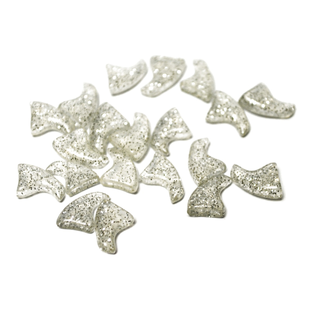 Set 20 Gherute silicon pisici, model Transparent Glitter, marime M ...