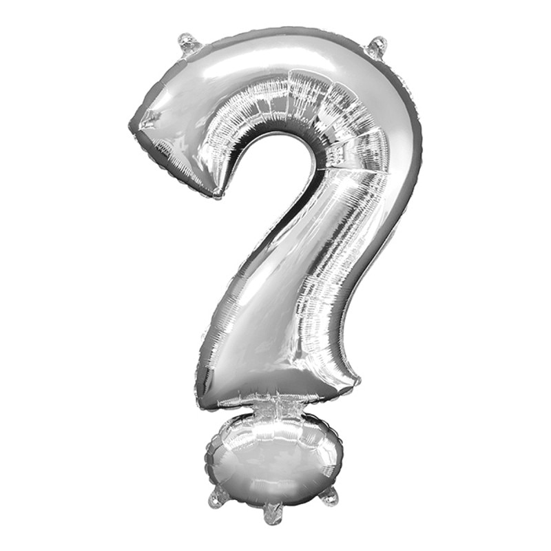 Balon folie semnul intrebarii "?" argintiu / silver 35 cm - eMAG.ro