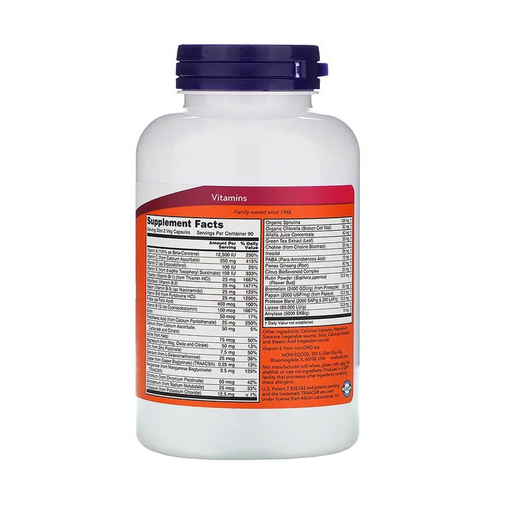 EcoGreen Multi, Iron-Free, Now Foods, 180 capsule - eMAG.ro