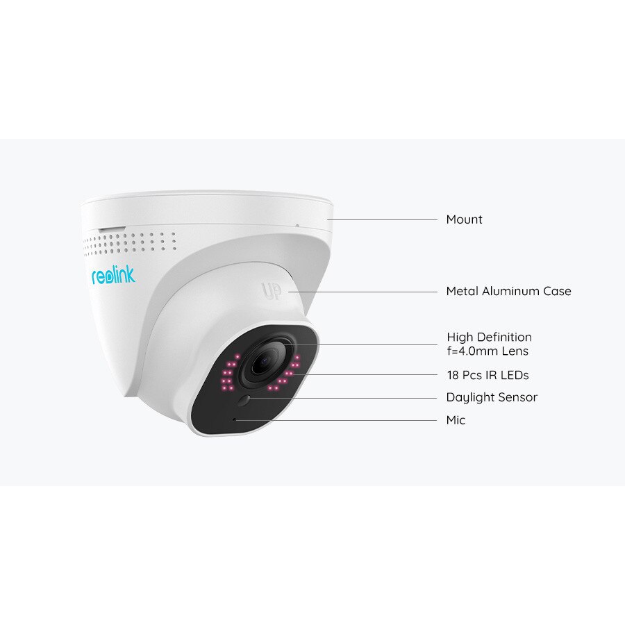 Camera de supraveghere Reolink RLC 520: rezolutie 5MP Super HD, cu POE ...