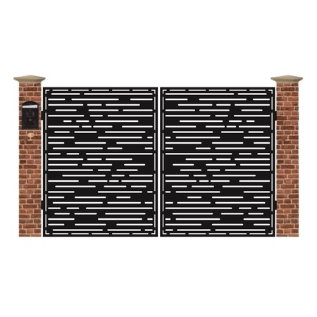 Poarta acces auto mica din tabla debitata cu plasma LINEA 3000x1940 mm ...