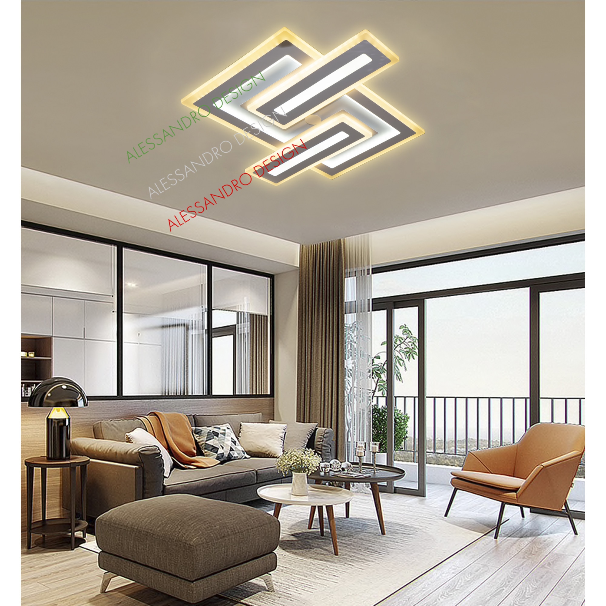 Lustra Alessandro Design Led Maze FS-5025-S - eMAG.ro