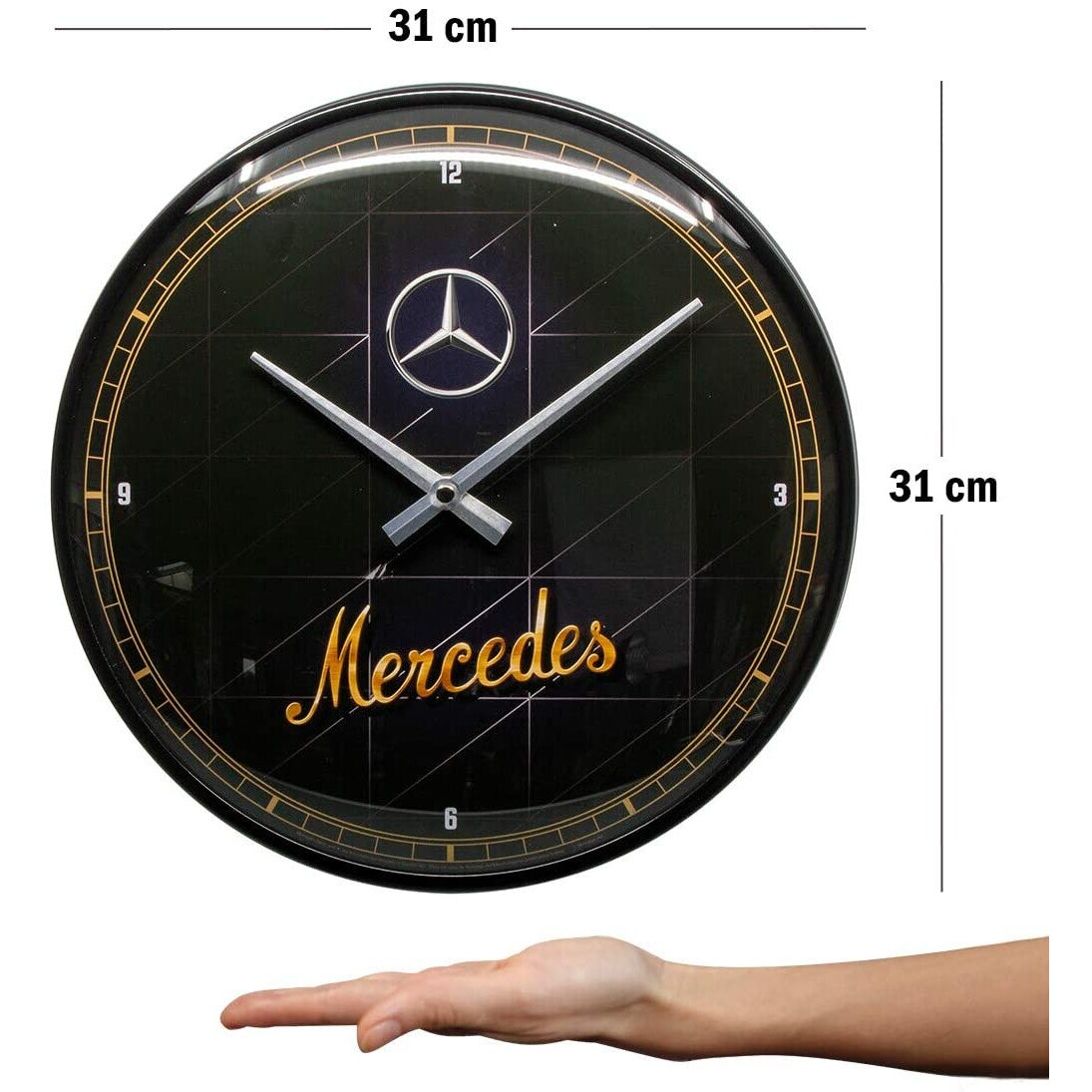 Ceas de perete Mercedes-Benz - Silver & Gold - eMAG.ro