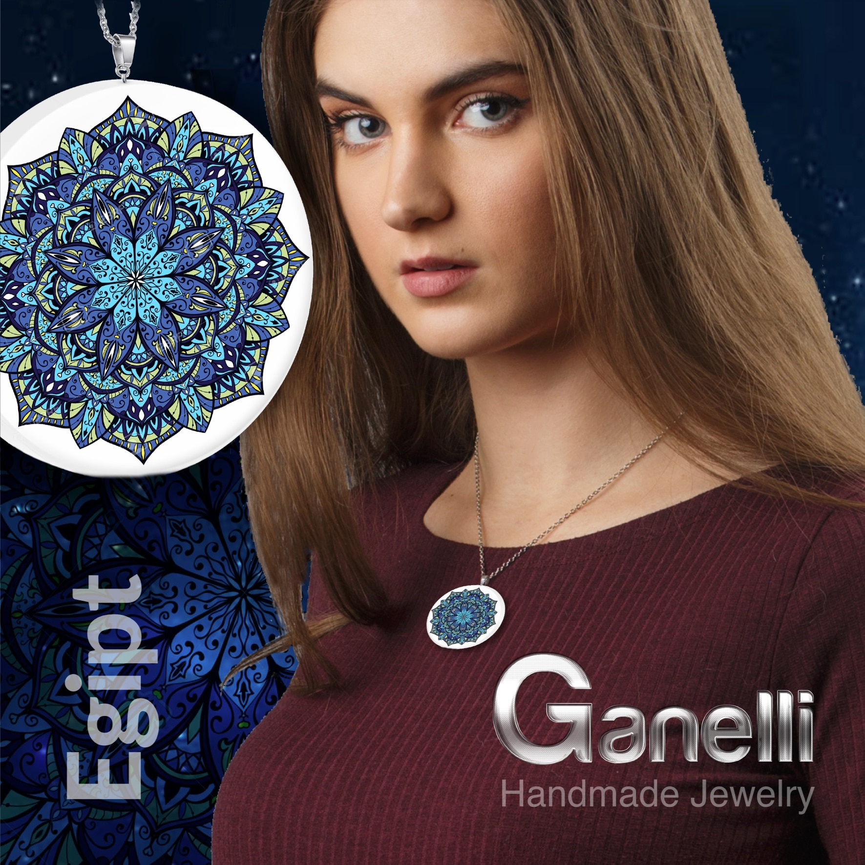 Керамичен медальон GANELLI, Ориенталски мотиви Мандала Египет модел 1 ...