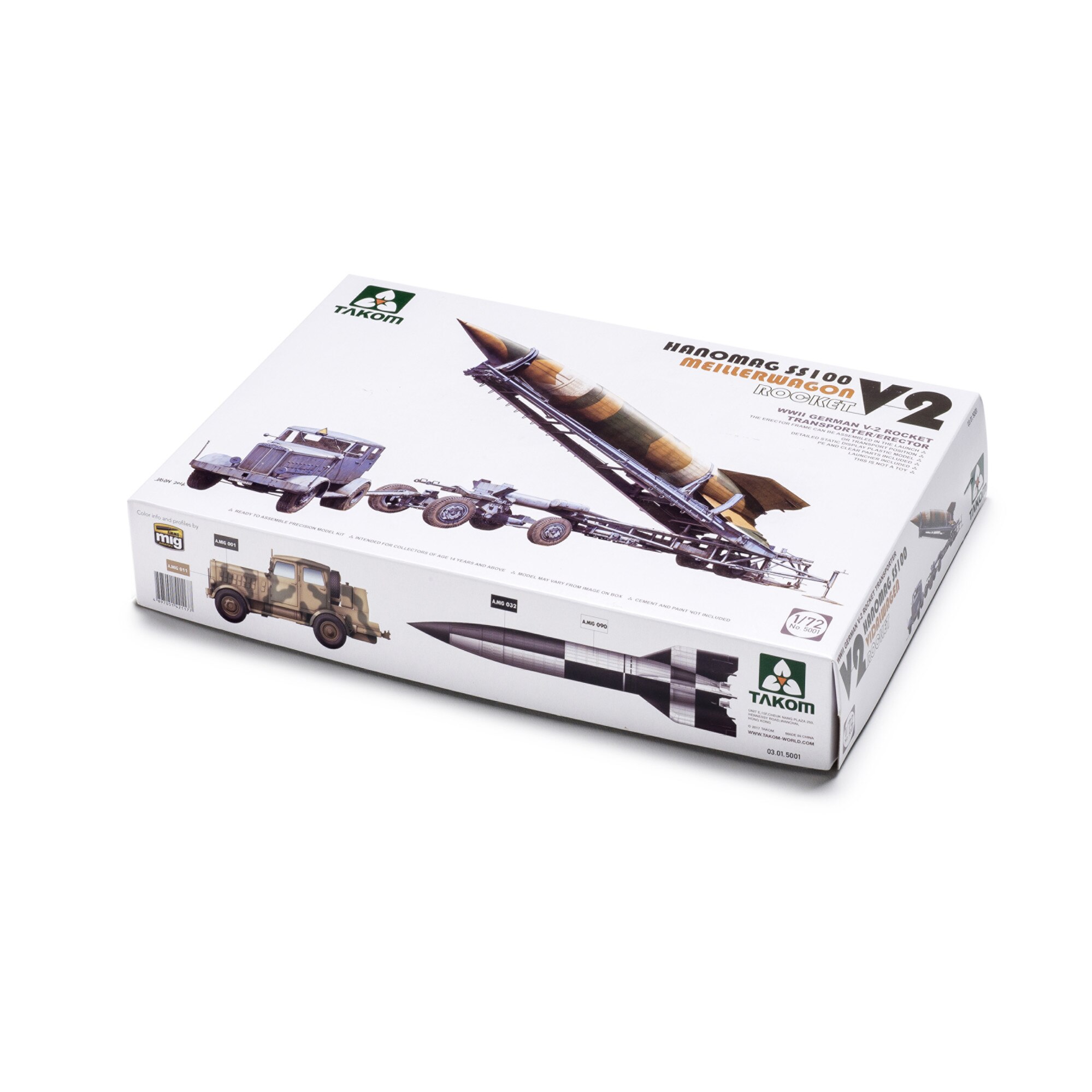 Военен модел Takom, German Hanomag SS100 V-2 Rocket Transporter + V-2 ...