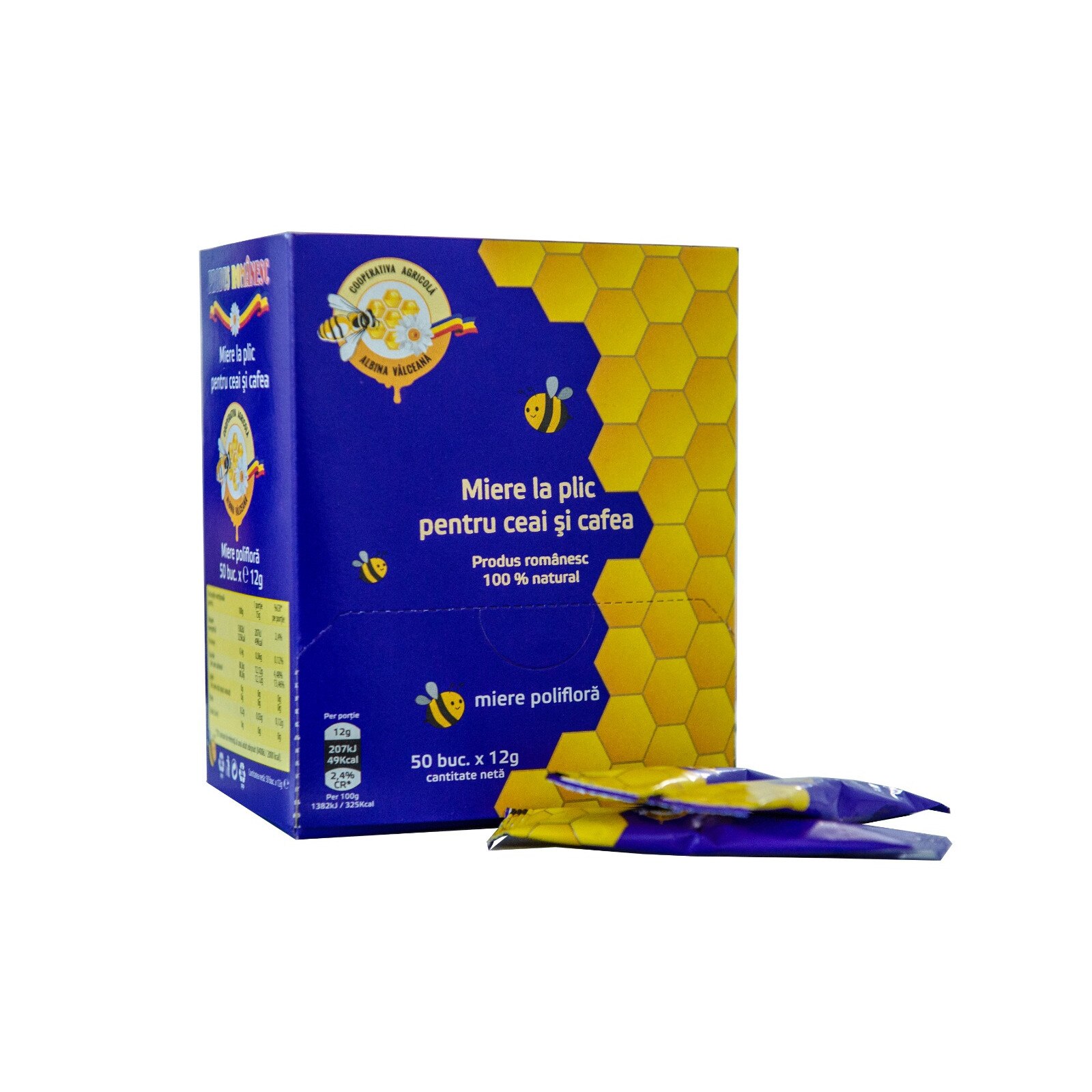 Miere Poliflora Stick 12 g/ Cutie 50 buc, Albina Valceana - eMAG.ro