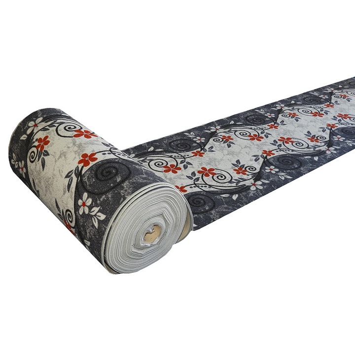 Traversa mocheta Anna, Gri, 80cm x 300cm - eMAG.ro