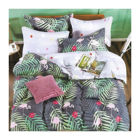 Спален комплект с две лица TM Flamingo, Фин памук, 6 части - eMAG.bg