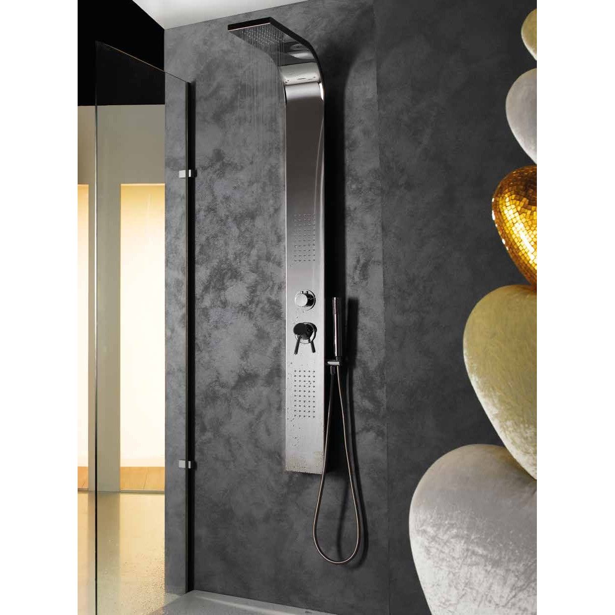 Panel de dus cu hidromasaj Loira 3 functii inox perlat - eMAG.ro