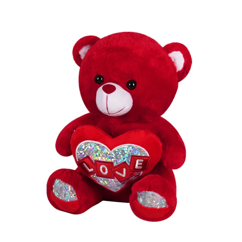 Ursulet cu inima, inscriptie Love, rosu, 40 cm - eMAG.ro
