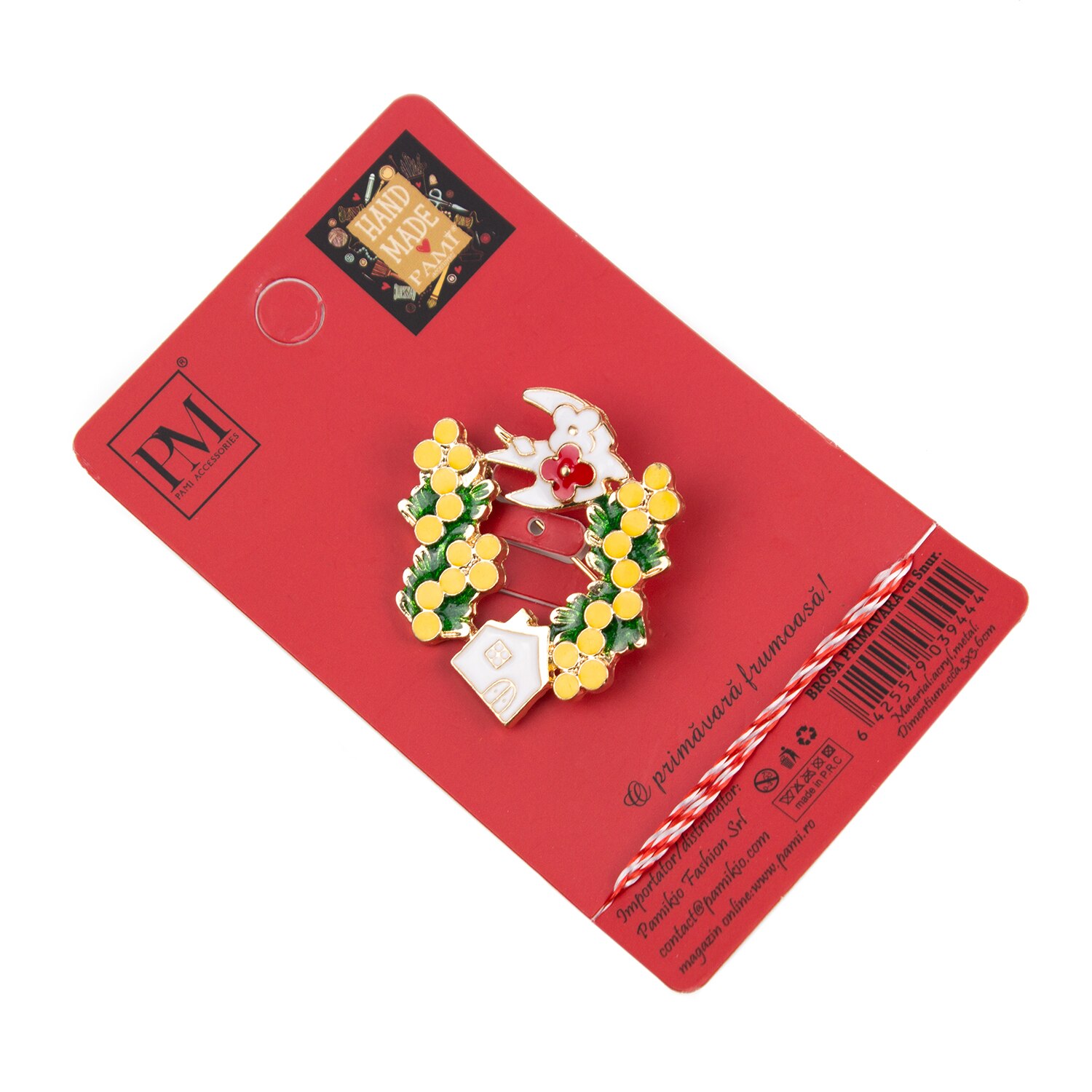 Martisor brosa Simbol al Primaverii J919-186, 3.2x3 cm, multicolor ...