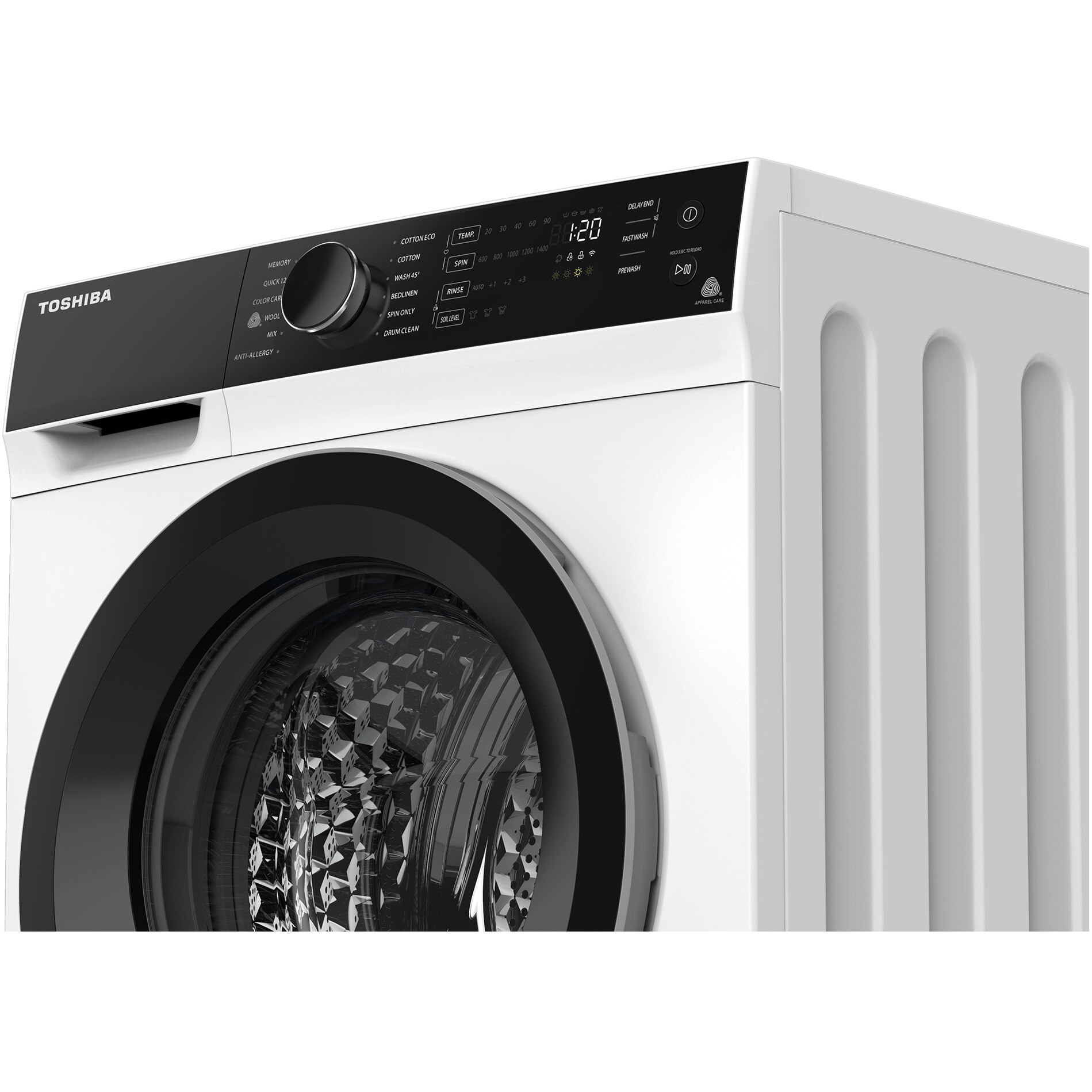 Пералня Toshiba TW-BJ100M4, 9 кг, 1400 об/мин, Клас A+++, Motor Inverter, 60 см, Бяла - eMAG.bg