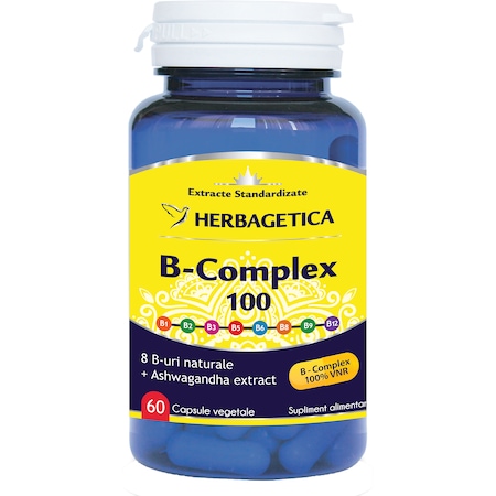 Supliment alimentar B-Complex 100 Herbagetica, 60 capsule - eMAG.ro