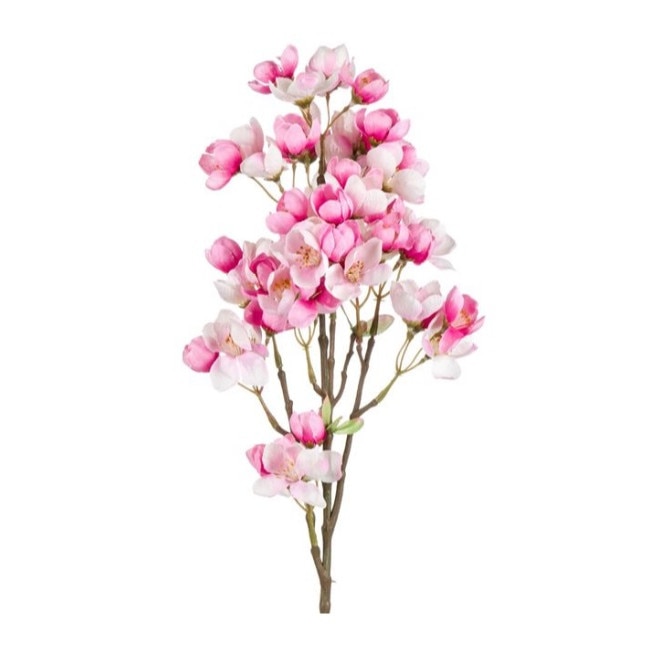 Planta artificiala decorativa, crenguta de alun inflorit, cu flori albe ...