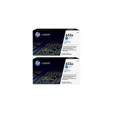 Pachet cartuse toner HP original CF321A (653A) cyan x2 33000 pagini ...