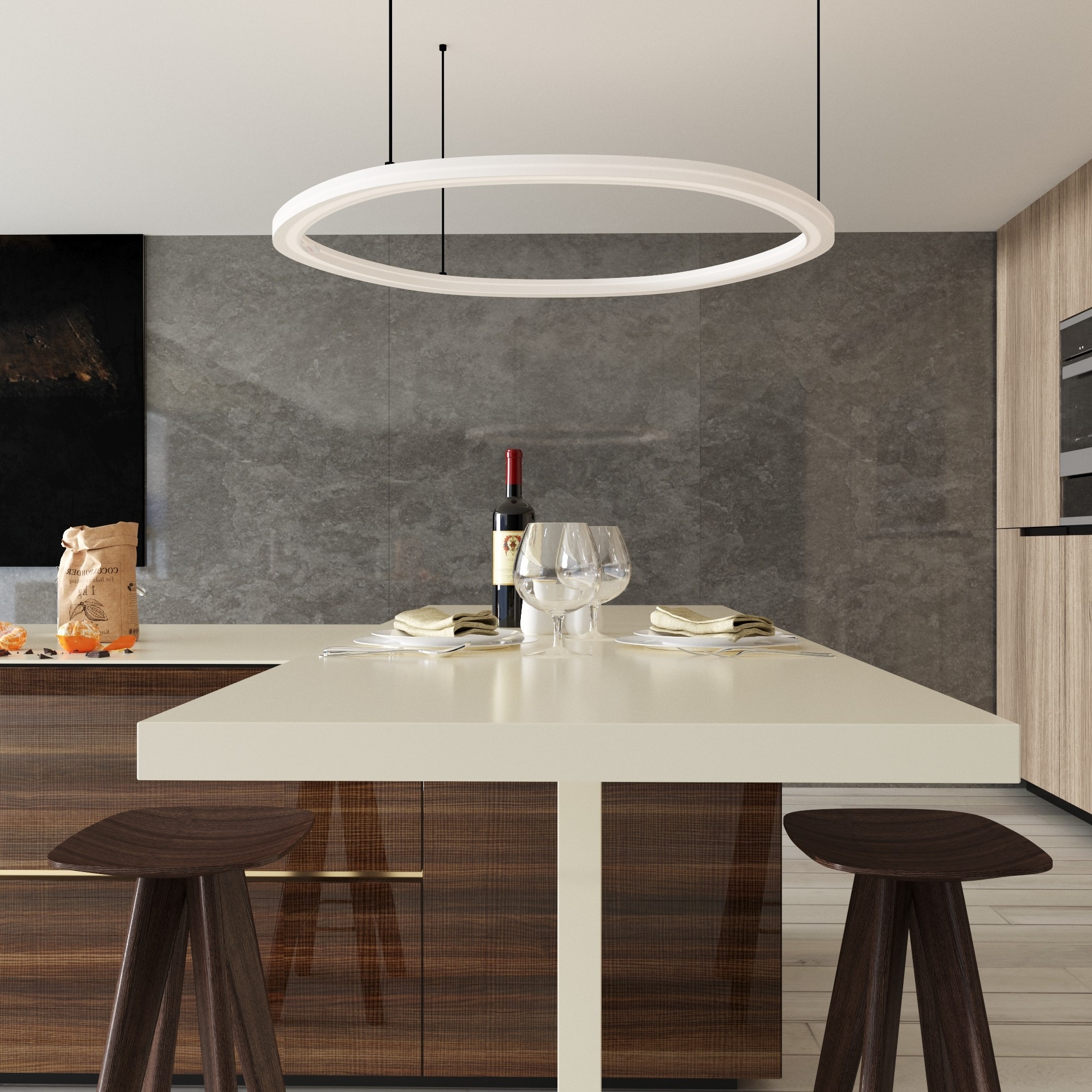 Lustra moderna INFINITY SHADE Large Ice Satin, Ice Shadow BANDA LED ...