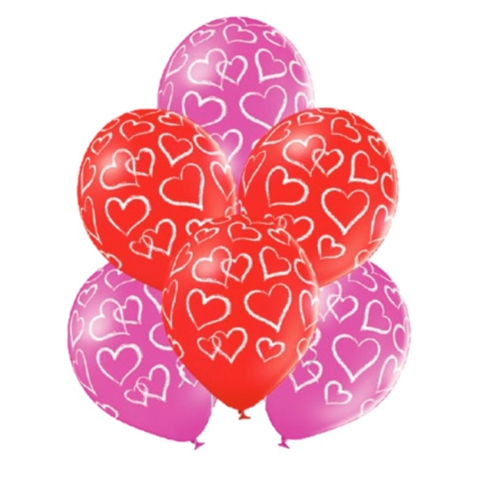 Set 6 baloane latex inimi 30cm - eMAG.ro