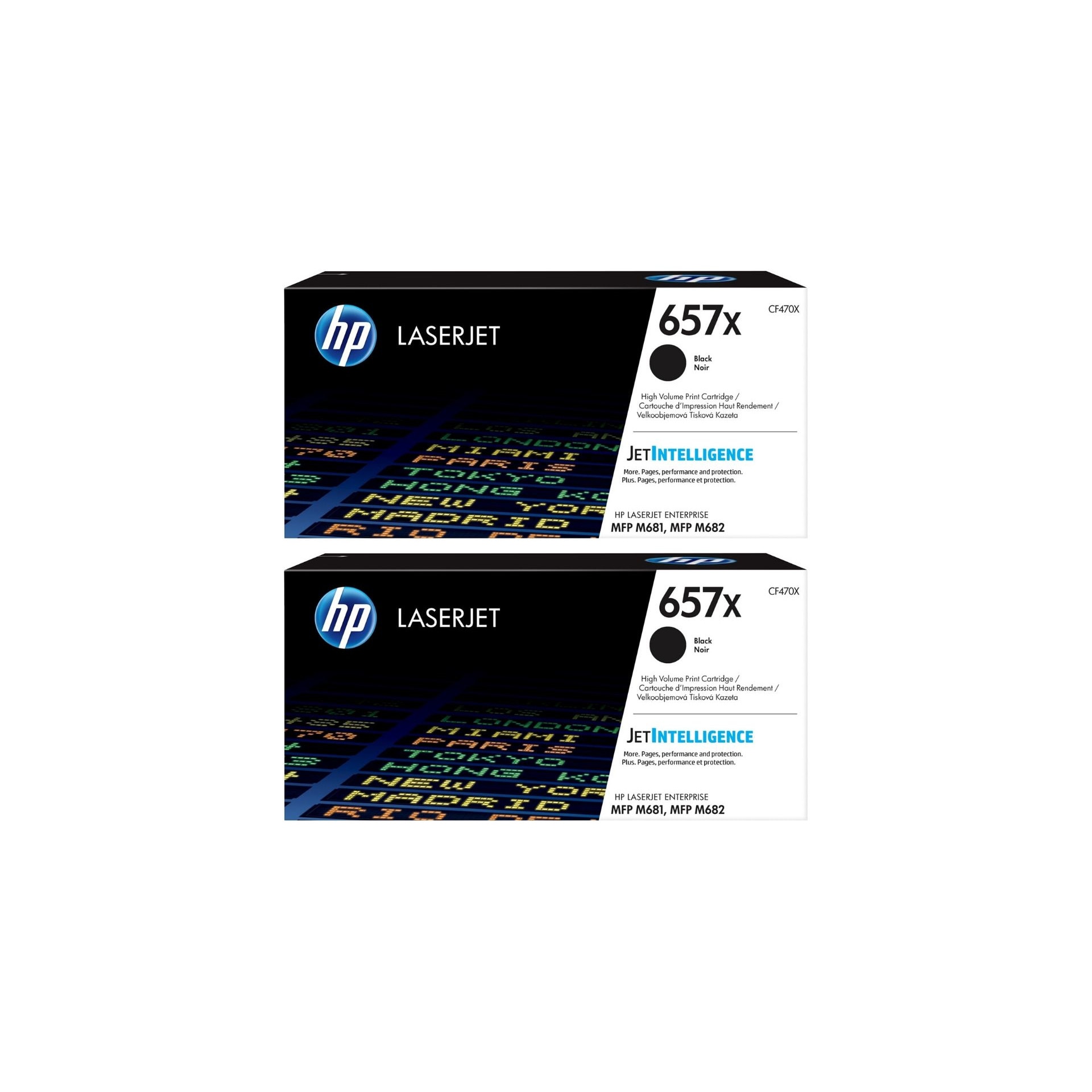 Pachet cartuse toner HP original CF470X (657X) negru x2 56000 pagini ...