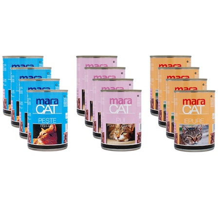Pachet saptamanal hrana pentru Pisici Mara Cat, 12x410g - eMAG.ro