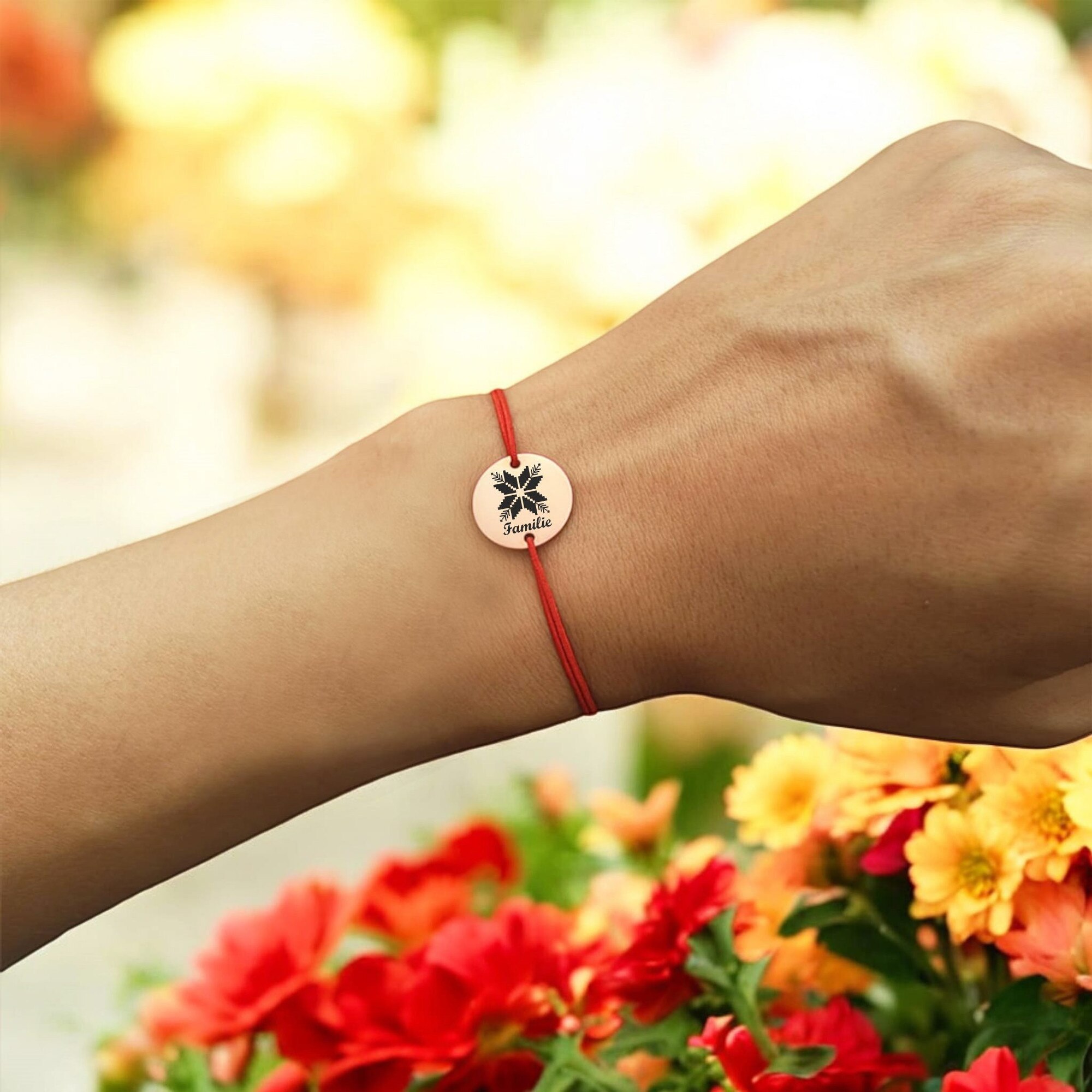 Martisor Bratara Inox Banut Rose Gold Floare Familie - eMAG.ro