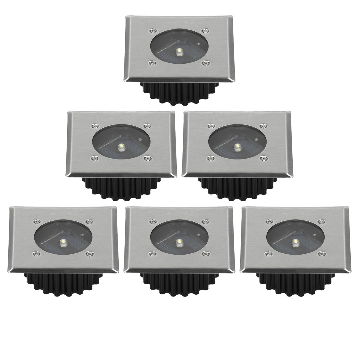 Set 6 spoturi solare LED, ECD Germany, patrate, 8.5 x 8.5 cm ...