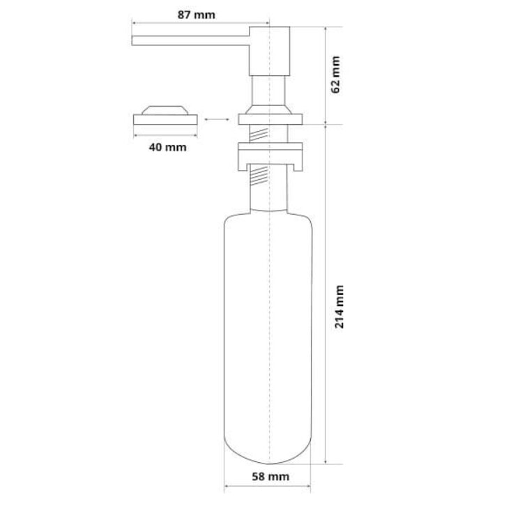 Dispenser sapun bucatarie, incastrabil, granit bej, cap patrat, 400 ml ...