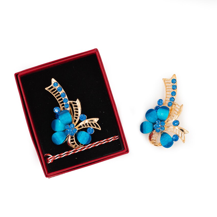 Martisor tip, brosa Efrall Tehnologies, floare, albastra - eMAG.ro