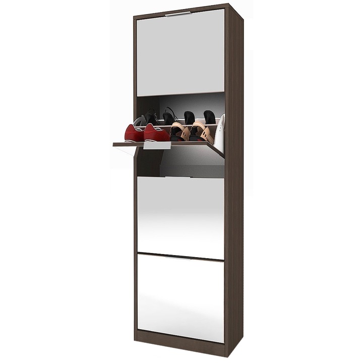 Pantofar/Dulap incaltaminte Irim Scout, 50x25x163.5 cm, Wenge - eMAG.ro
