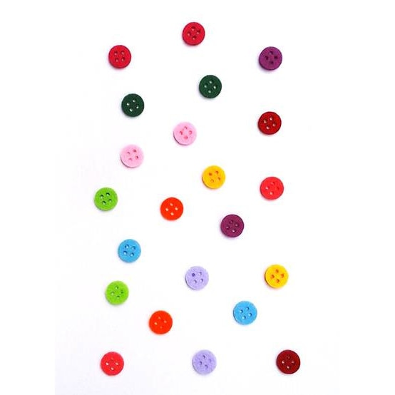 Set 22 figurine din fetru - nasturi colorati rotunzi, 1.5 cm - eMAG.ro