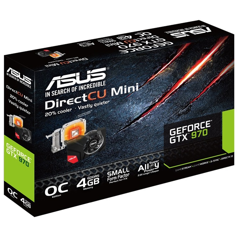 Placa video ASUS GeForce® GTX 970 OC Mini, 4GB GDDR5, 256-bit - eMAG.ro
