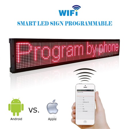 Reclama luminoasa LED, afisare text personalizabil Conectare WIFI cu ...