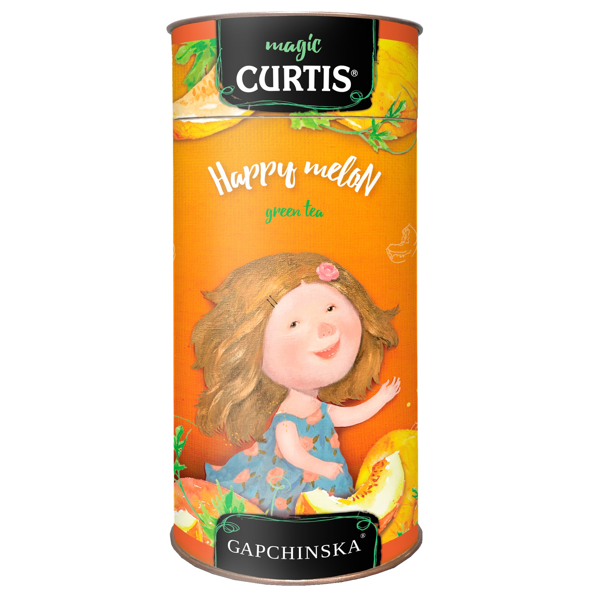 Ceai verde chinezesc "Curtis" Happy Melon, cu bucati de fructe si ...