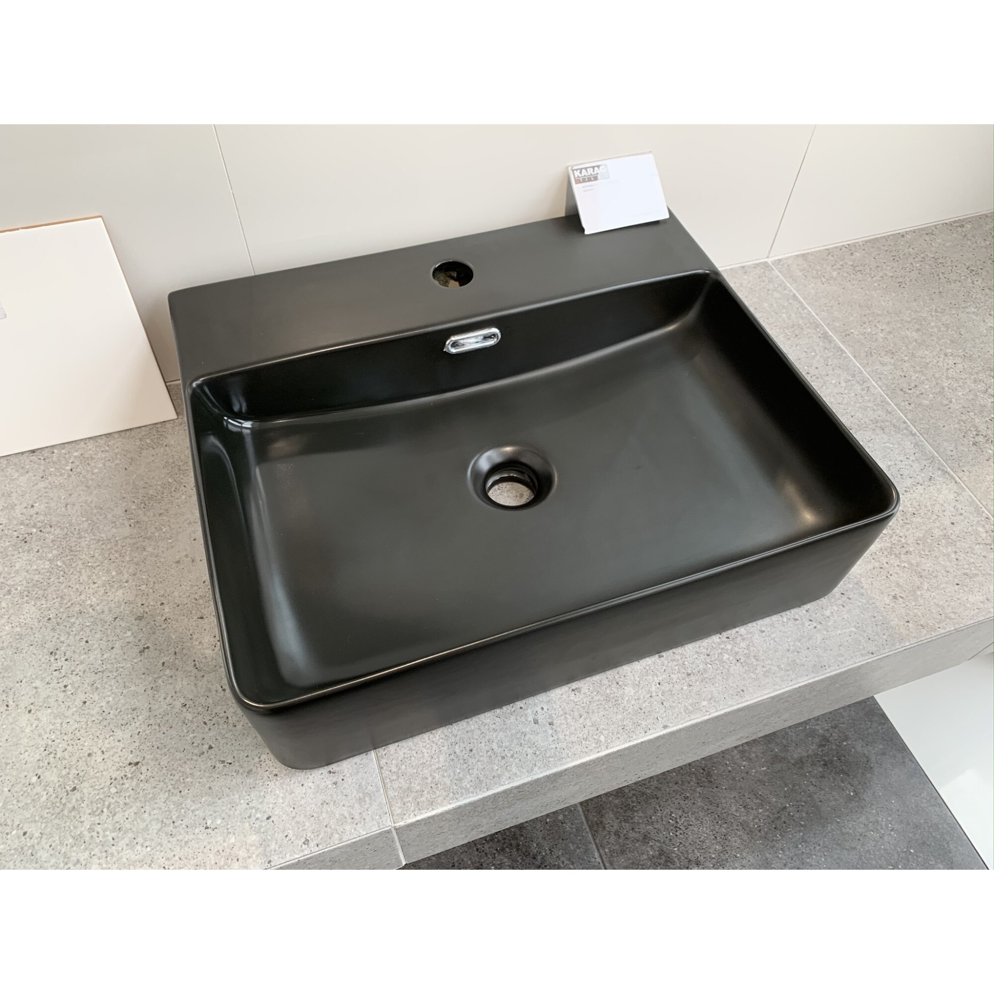 Пoрцеланов умивалник LT-2173-S Mat Black, Karag, 50х42 см. - eMAG.bg