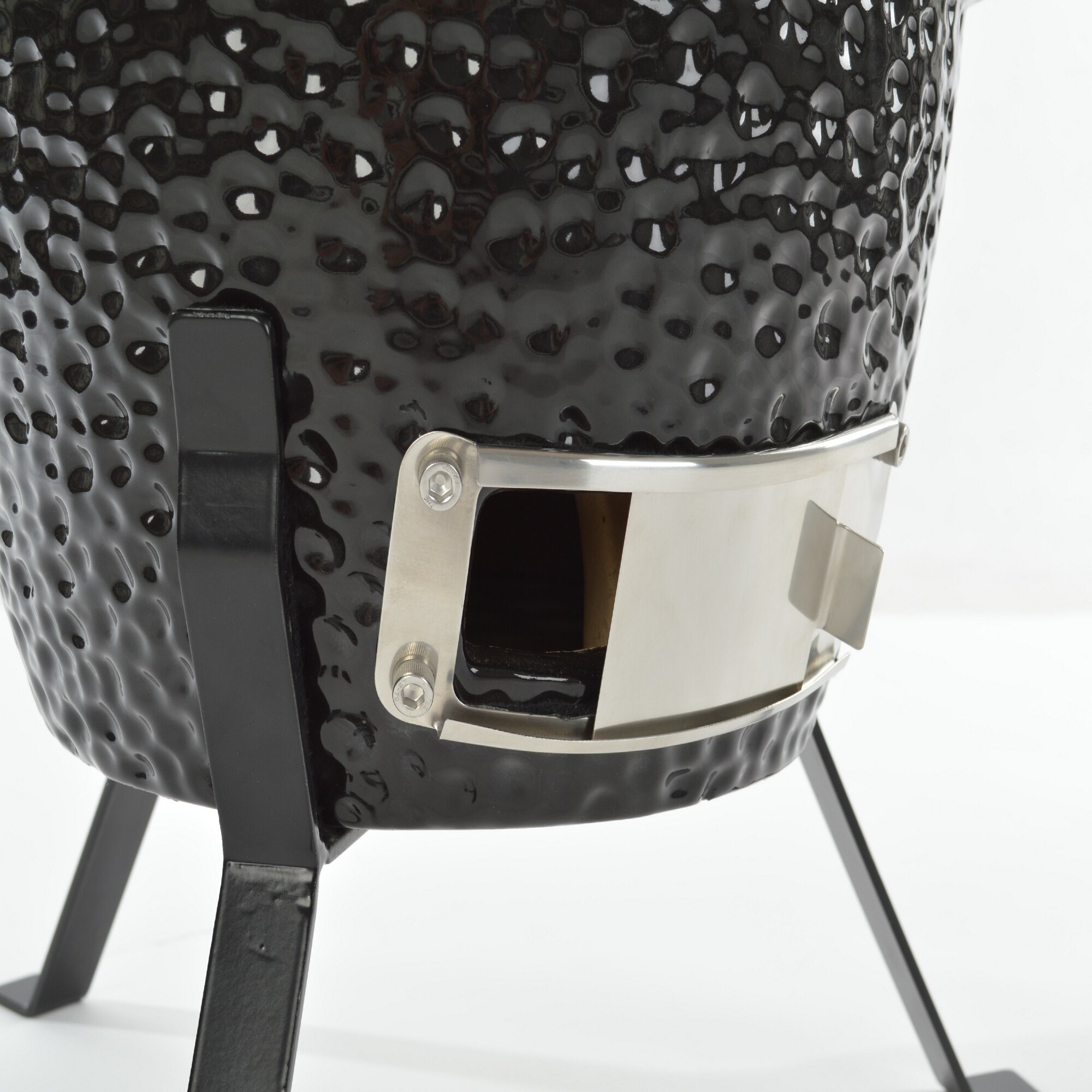 Gratar ceramic MINI Kamado GRILLCHEF, suprafata de gatit 27cm, negru ...