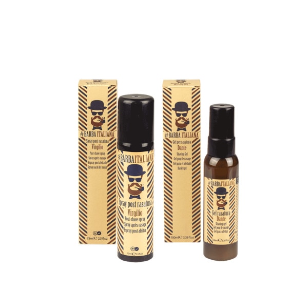 Set pentru barbierit Barba Italiana, Gel de ras si spray after shave ...