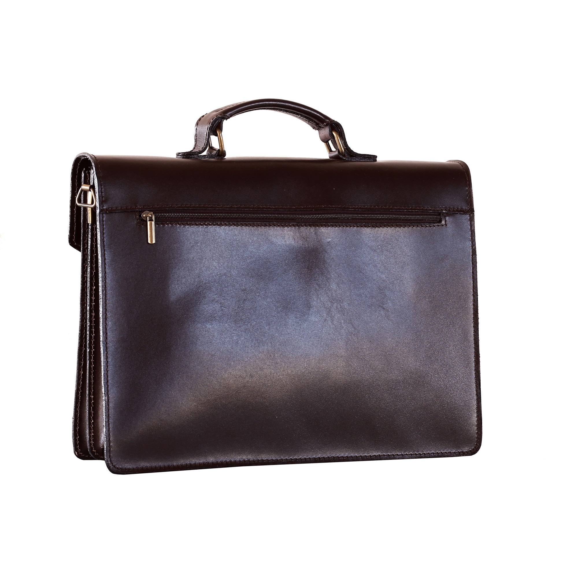 Geanta acte din piele naturala, maro, S146B - eMAG.ro